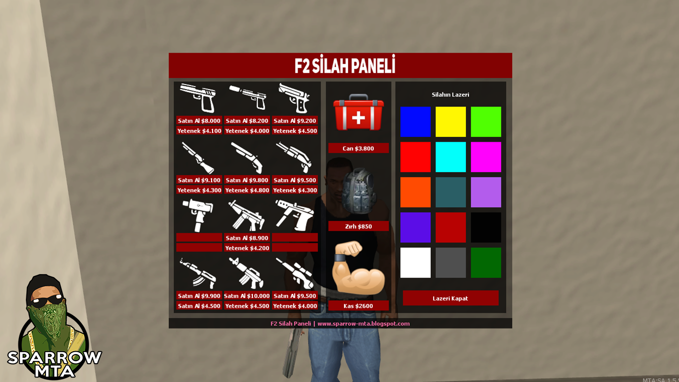 MTA SA F2 Silah Panel Script