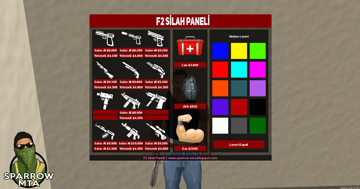 MTA SA F2 Silah Panel Script
