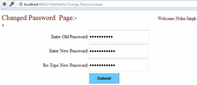 How to Change Password in asp.net website using C# | MY.NET Tutorials