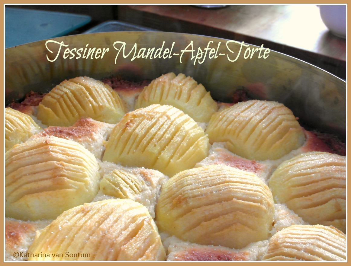 ich hab da mal was ausprobiert: meine Tessiner Mandel - Apfel - Torte