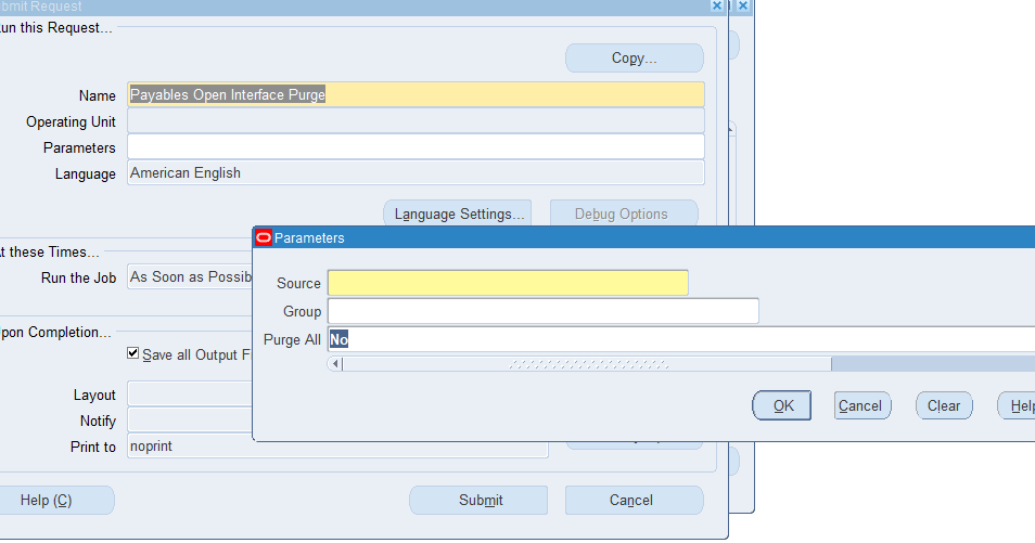 Oracle Application's Blog: Purge or Delete the Payables Interface In Oracle Apps