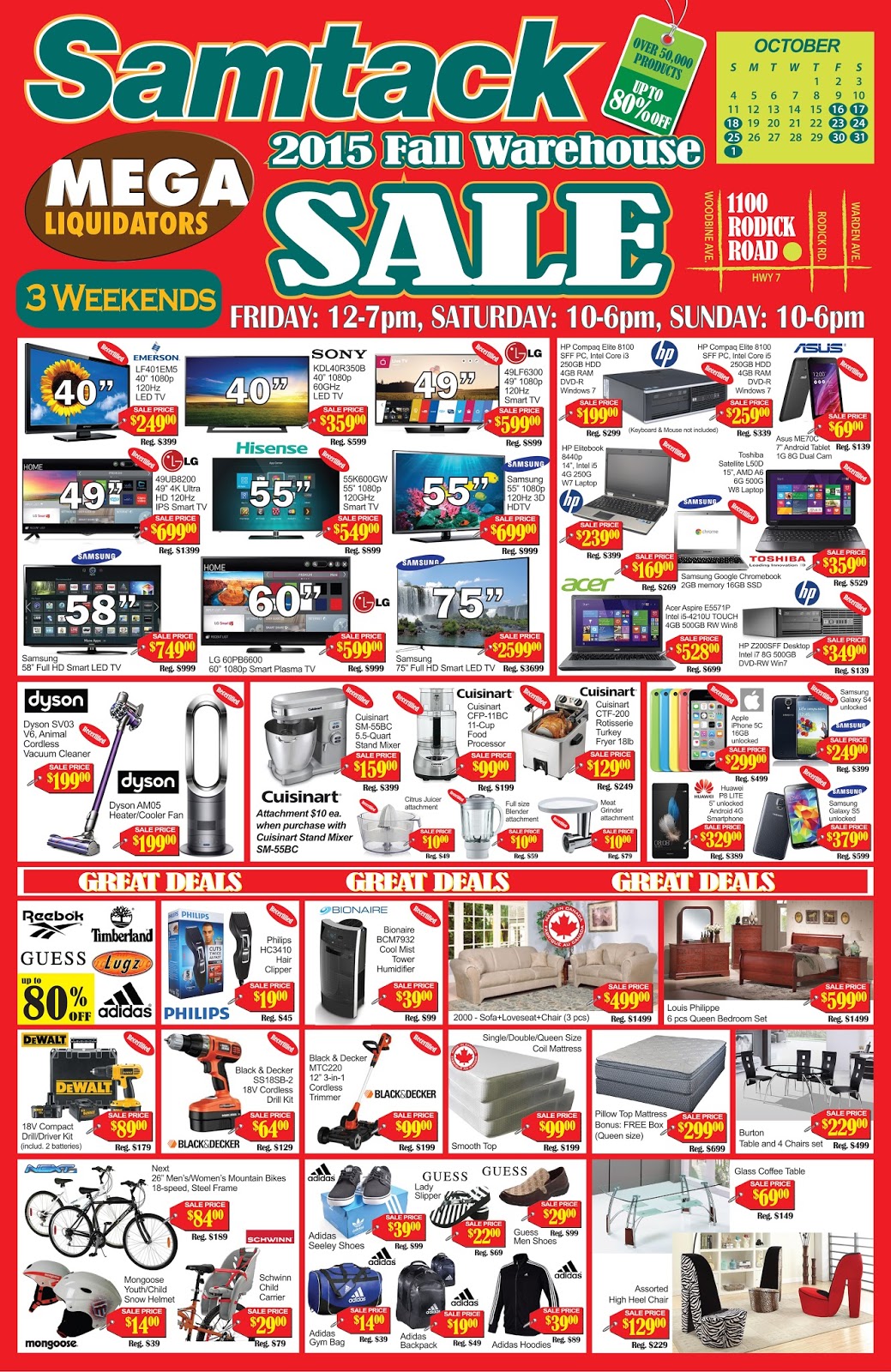 Samtack Warehouse Sale - Fall 2015 in Markham