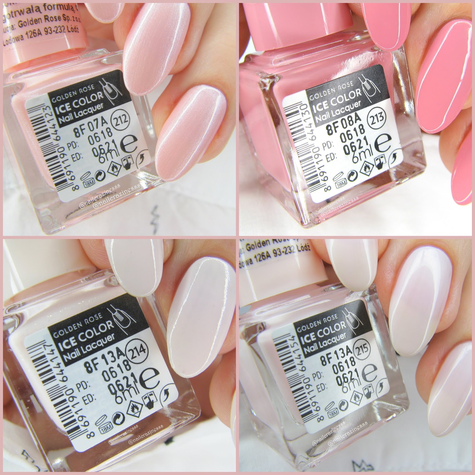 NAIL CRAZINESSS: Golden Rose Ice Color 212 - 215