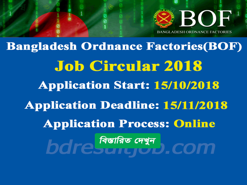 Bangladesh Ordnance Factories (BOF) Job Circular 2018 | www bof gov bd ...
