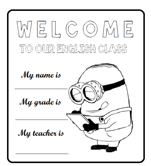 DIBUJOS PARA DOCENTES: CARTEL WELCOME TO THE ENGLISH CLASS