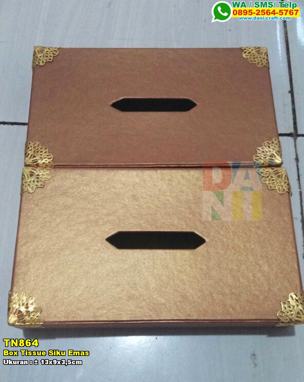 Box Tissue Siku Emas | Souvenir Pernikahan