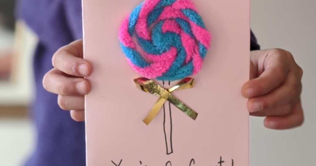 Pipe Cleaner Lollipop Valentine's Card - The Joy of Sharing