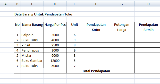 MICROSOFT EXCEL: Membuat Tabel Di Excel Dengan Menggunakan Rumus