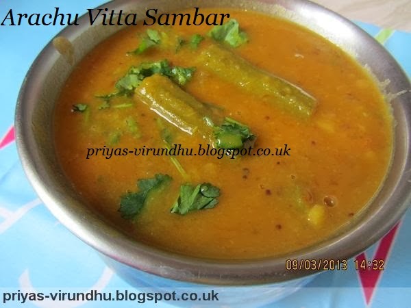 Priya's Virundhu: Arachu Vitta Sambar