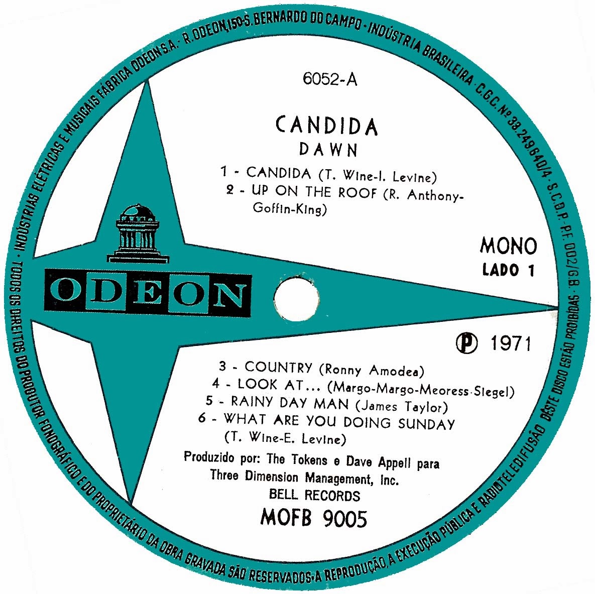 LA PLAYA MUSIC - OLDIES: TONY ORLANDO e DAWN - CANDIDA - 1971