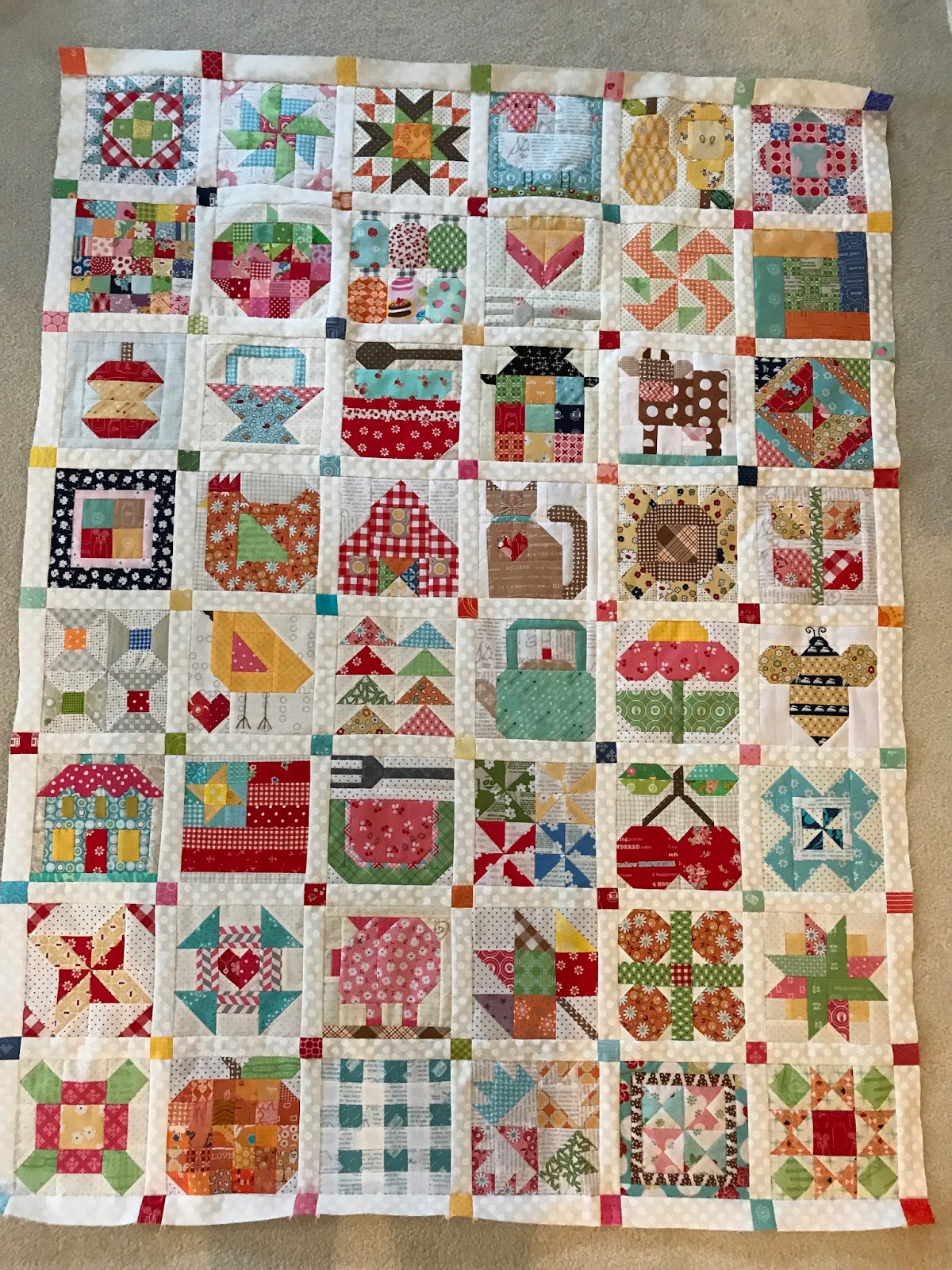 dream quilt create: Farm Girl Sampler quilt part 5
