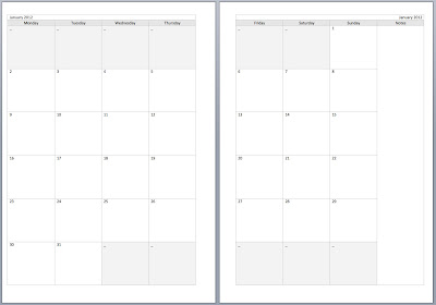Philofaxy: Download source files for the new Monthly diary layouts