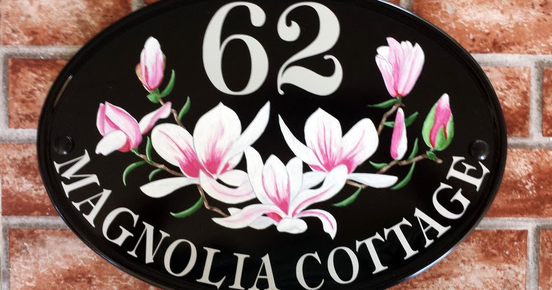 Pictorial House Signs from Yoursigns Ltd: Magnolia Cottage House Sign