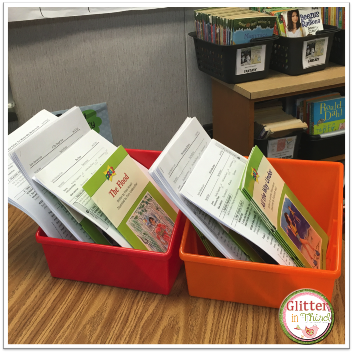 Reading Tubs from Elizabeth Richards School Supplies - Glitter in Third