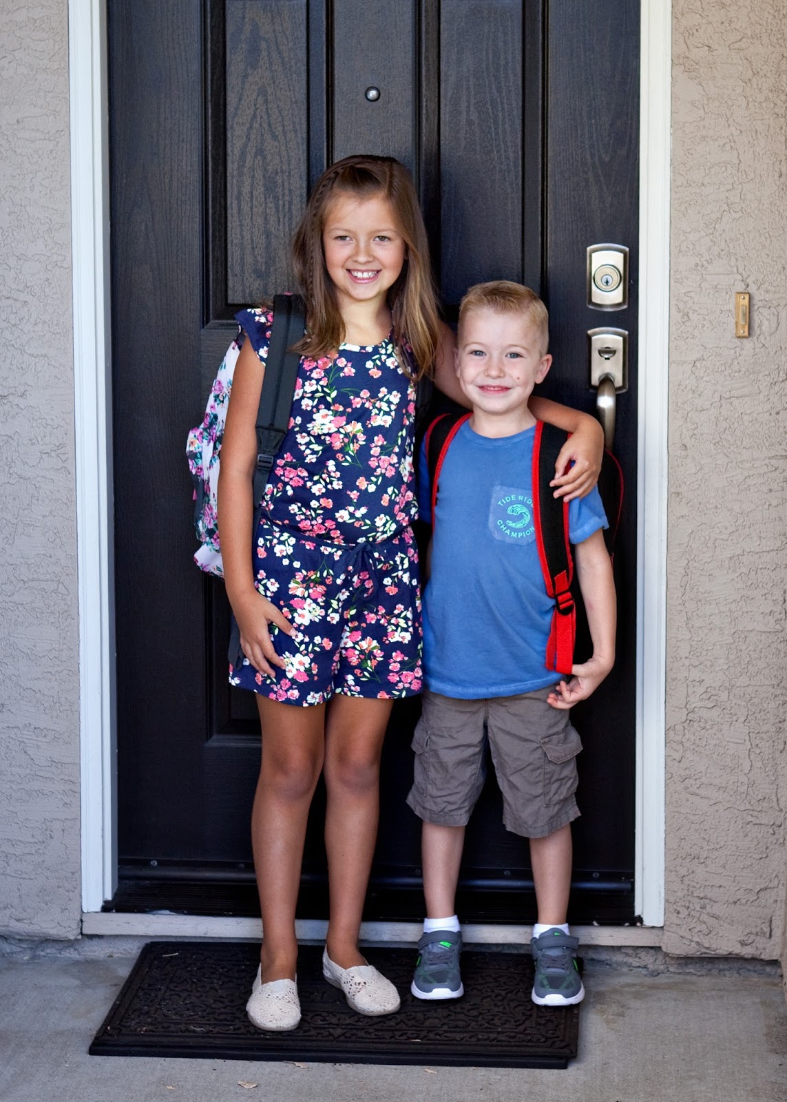 Nate, Dianna, Noah, Luke & Leah: The First Day of Kindergarten