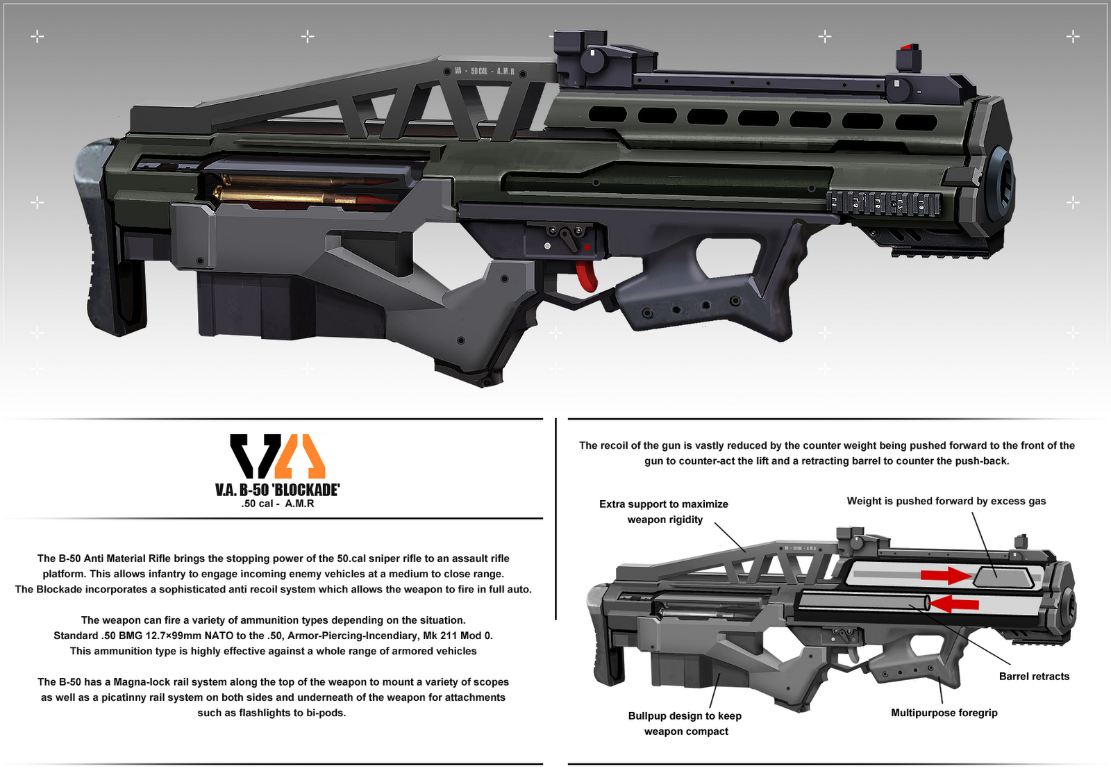 Vulcan Armouries: V.A. B-50 'BLOCKADE' - Anti Material Rifle