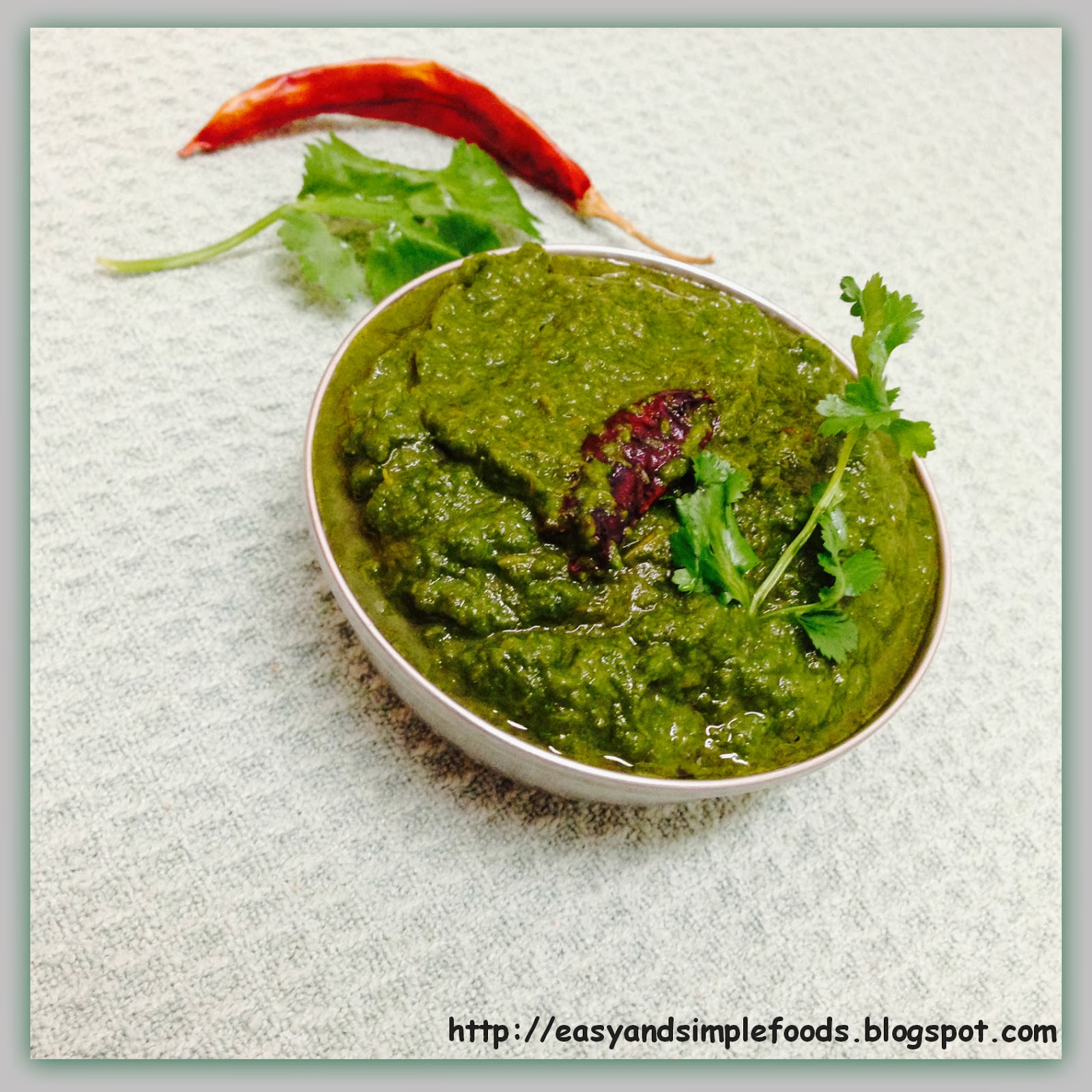 easy and simple foods: Kothamalli / Coriander chutney
