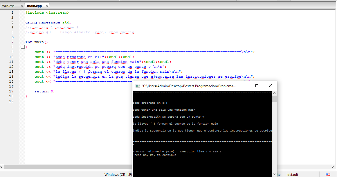 fundamentos de programacion: Practica 1