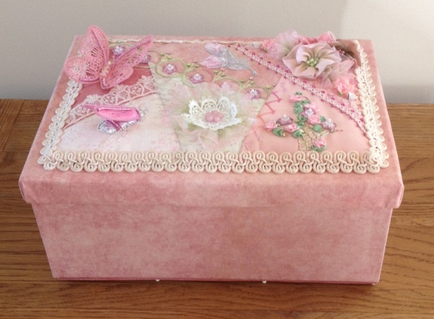 Arlene's Blog: Latest Project - Stumpwork embroidered Crazy Quilted box.