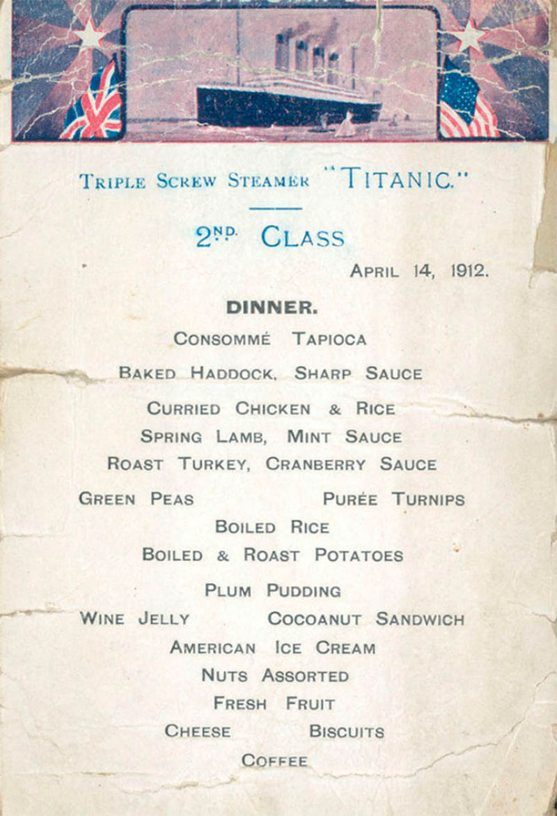 What Passengers Actually Ate on the Titanic? Food Menus Reveal What Was ...
