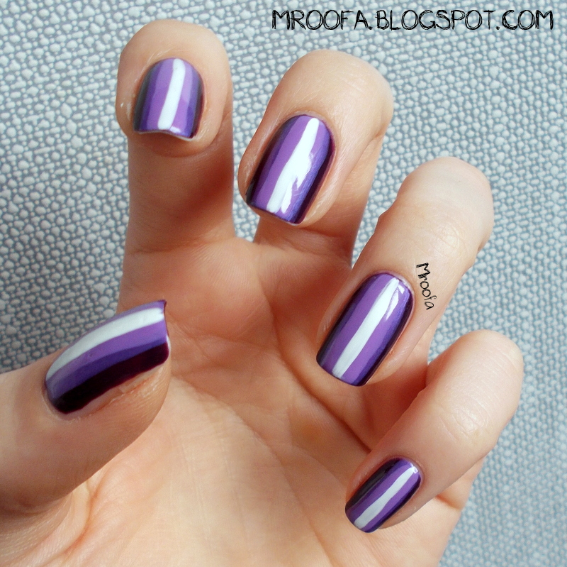 Ombre Stripes Nails Purple - Mroofa