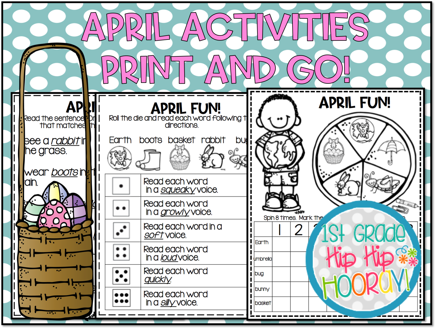 1st Grade Hip Hip Hooray!: April Activities...Print and Go