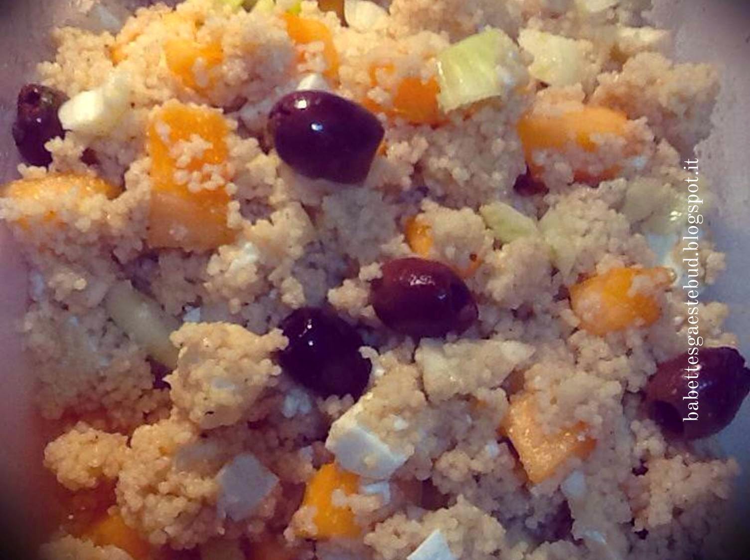 Babettes gæstebud.: Couscous with olives, feta cheese and melon