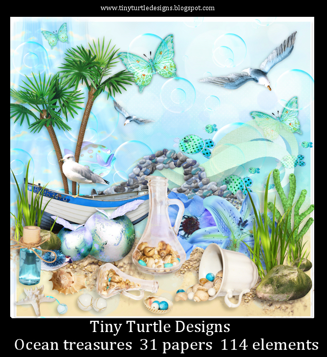 Escape From Reality Blog: FTU Summer Cluster Frames "Ocean Treasures"