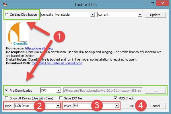 WeB LoG'S JuUiER: Clonezilla Live on USB flash drive or USB hard drive