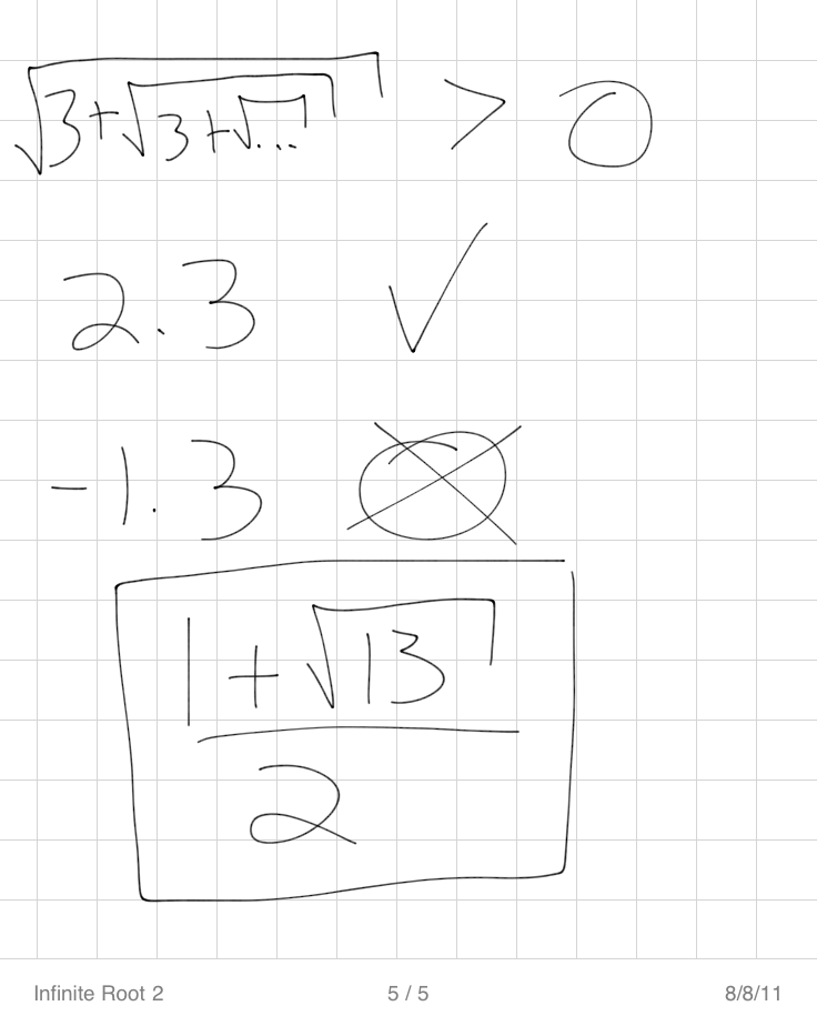 Educational Mathy Quirks: Can I Solve An Infinite Root?