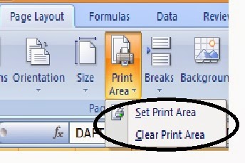Menentukan Print Area Pada Dokumen Microsoft Office Excel 2010 - Fungsi ...