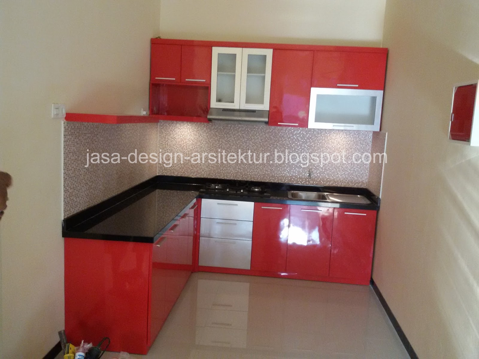 Terpopuler 23+ Kitchen Set Minimalis Warna Merah