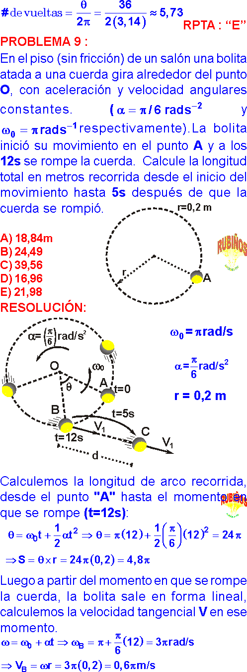 MOVIMIENTO CIRCULAR UNIFORMEMENTE ACELERADO EJERCICIOS RESUELTOS MCUA PDF