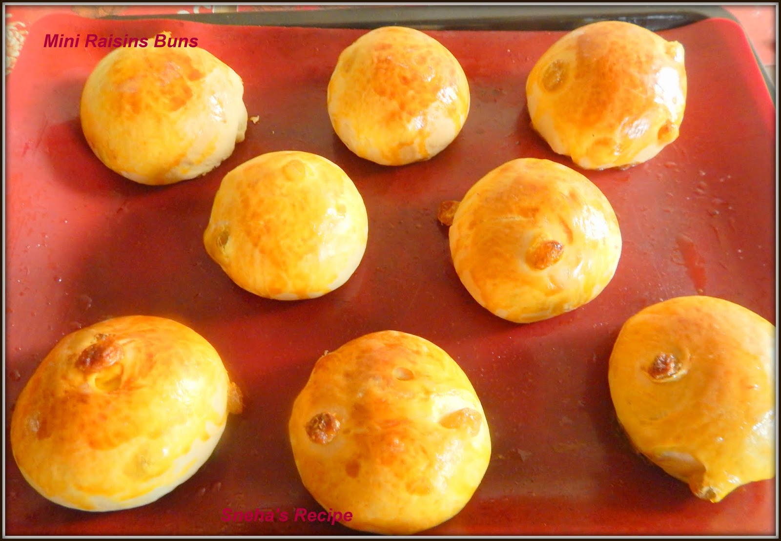 Mini Raisins Buns#BreadBakers - Sneha's Recipe