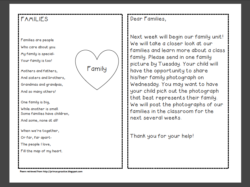 Ms. Gartman goes to First Grade!: We are Family!