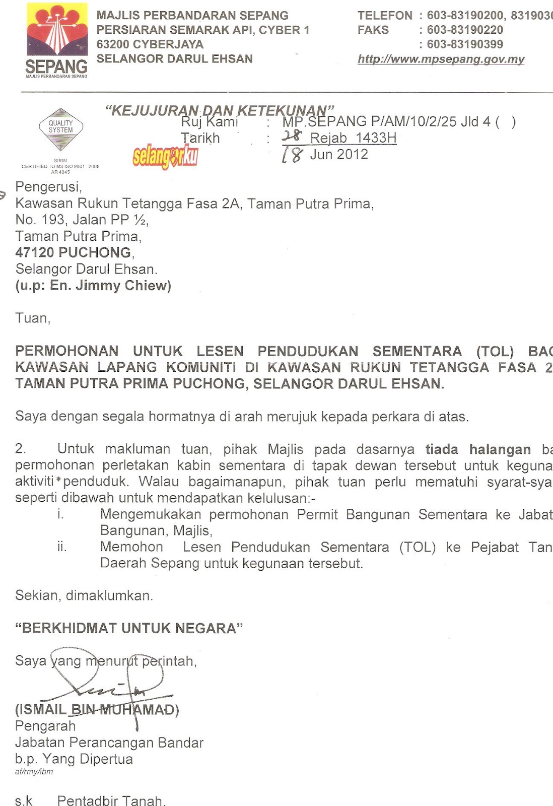 KRT TMN PUTRA PRIMA FASA 2A: Our Community Hall Site