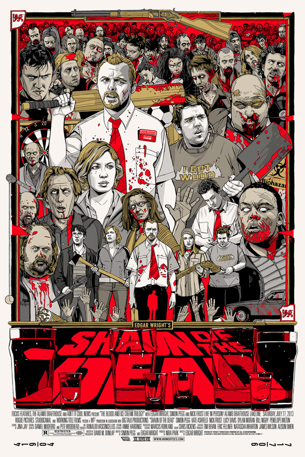 INSIDE THE ROCK POSTER FRAME BLOG: Tyler Stout Shaun of the Dead Poster ...