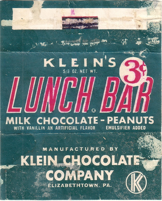 Philly & Stuff: Klein's 3 Cent Chocolate Lunch Bar - 1913-1970