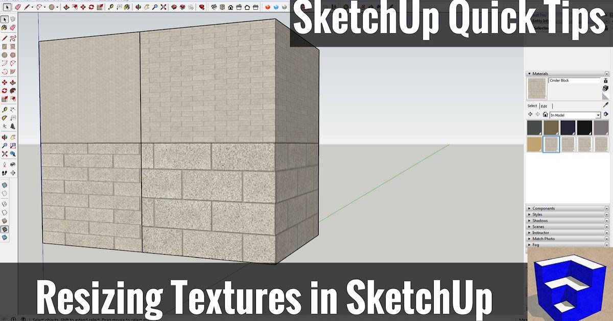Video tutorial Resizing Textures and Materials in SketchUp