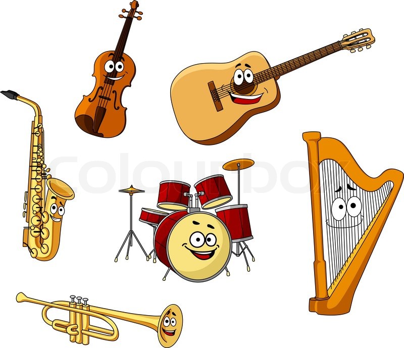 Clip art cartoon musical instruments