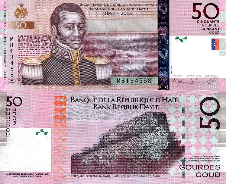 WORLD OF CURRENCY: Haiti 50 Gourdes Commemorative Cuurency Note