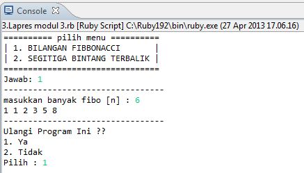 CONTOH SOAL PROGRAM RUBY ARRAY/LARIK - Mengenal Teknik Informatika