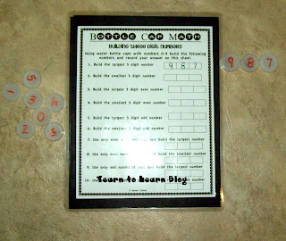 Bottle Cap Math Game Activities | Yearn to Learn