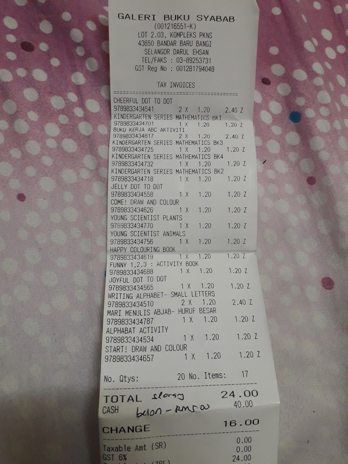 MALITA Fun Learning!: RESIT PERBELANJAAN