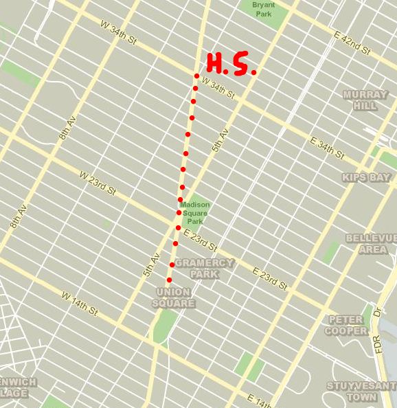 New York - History - Geschichte: Herald Square to Union Square via Broadway