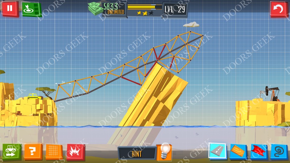 Build a Bridge! Level 29 Solutions ~ Doors Geek