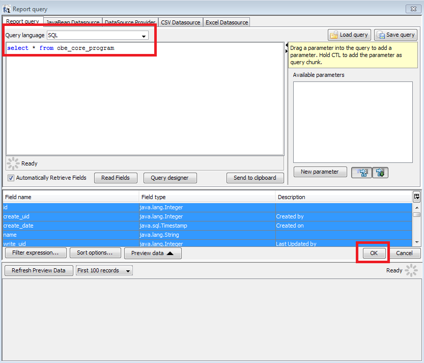 How to create a report in jasper ireport