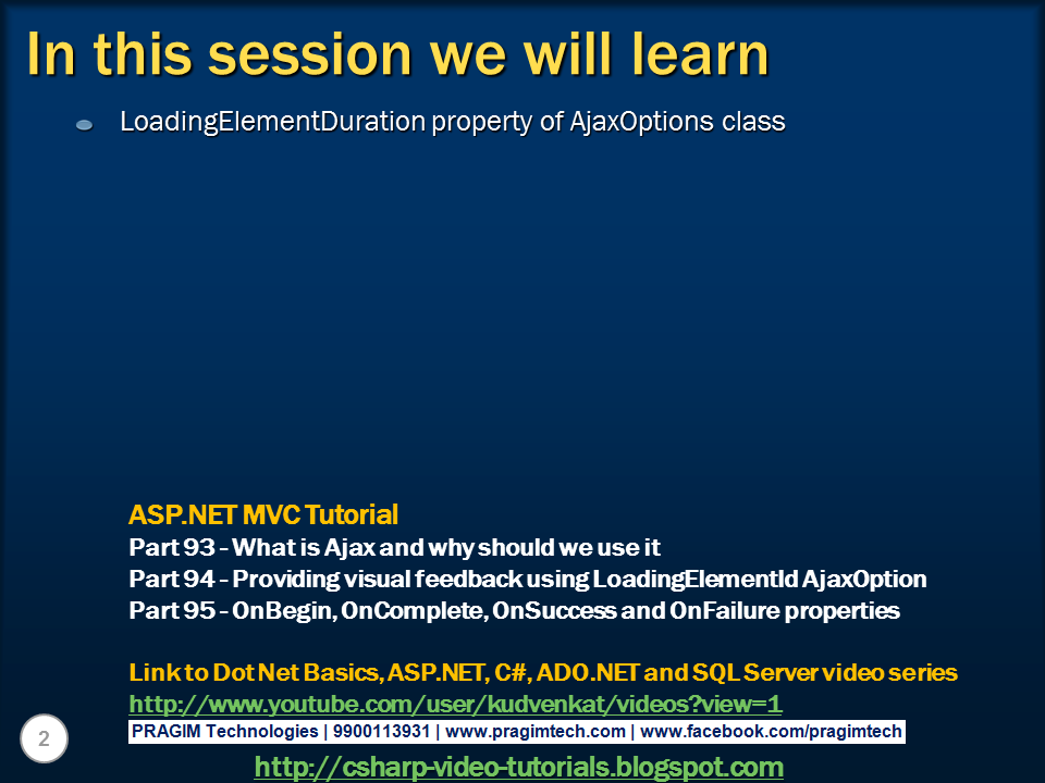 Sql Server Net And C Video Tutorial Part 96 Loading Element Duration Property Of Ajax