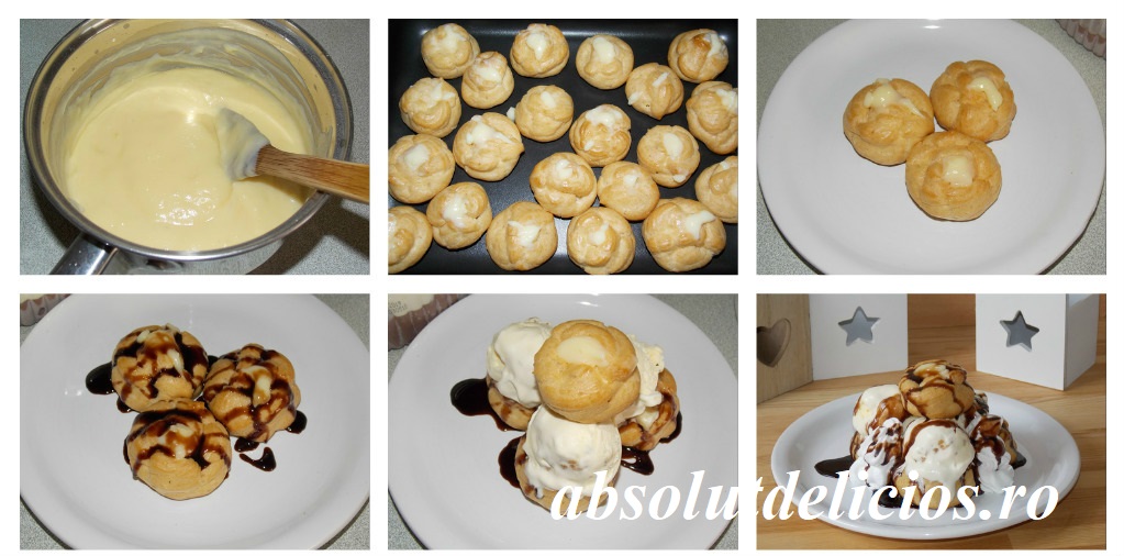 Absolut Delicios: PROFITEROL CU CREMA DE VANILIE, INGHETATA, FRISCA SI ...