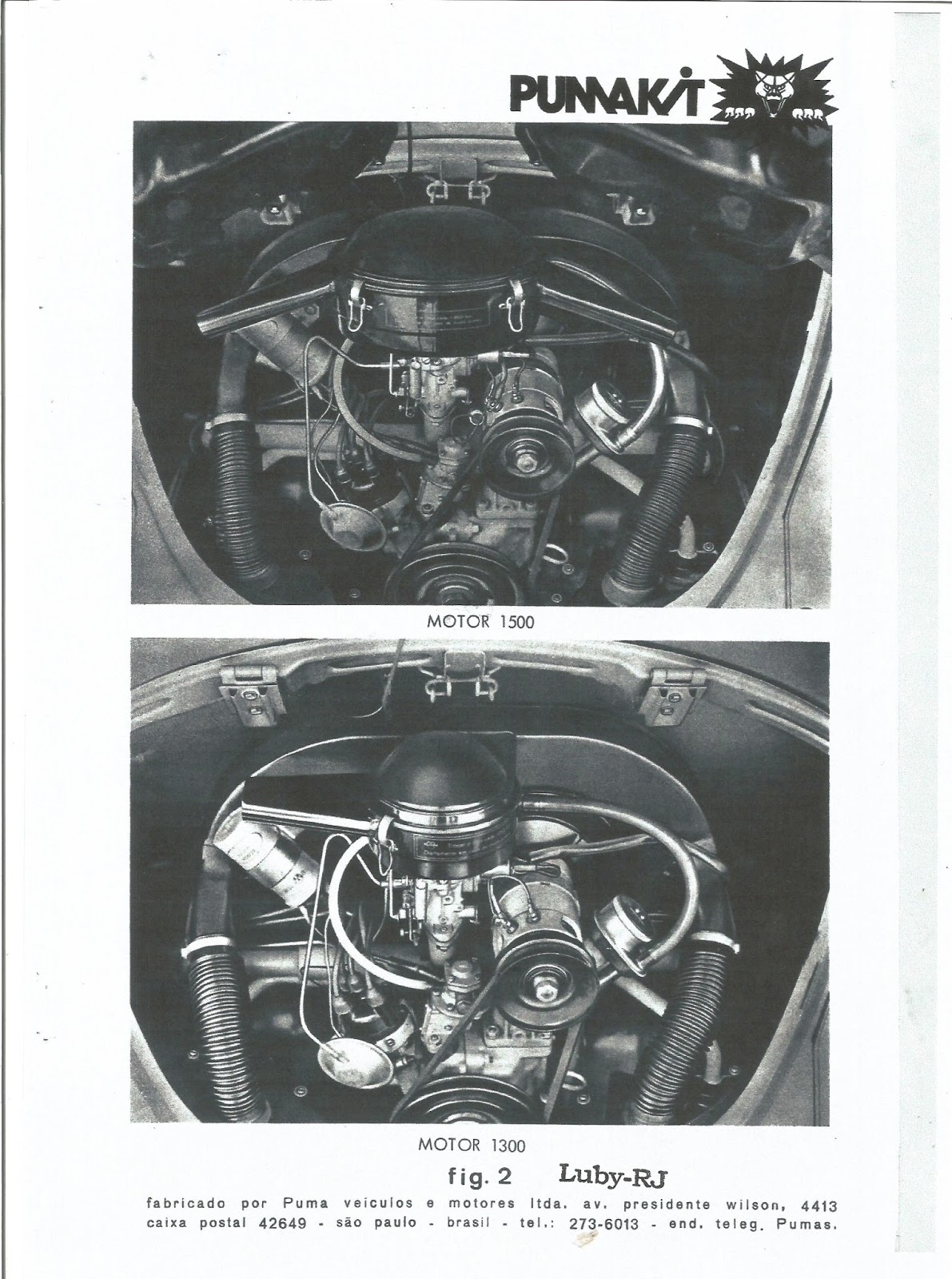 Pumas/Lubisomem 01: PUMA KIT DUPLA CARBURAÇÃO PARA MOTORES 1300 E 1500